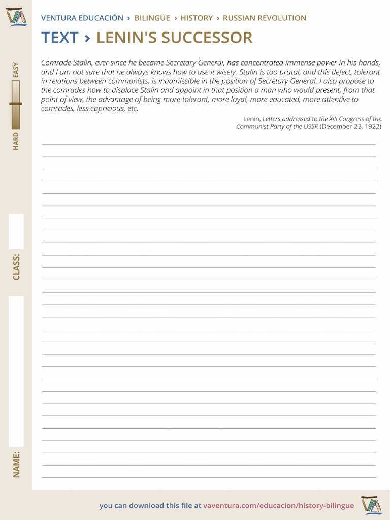TEXT HISTORY: Lenin's Successor | PDF