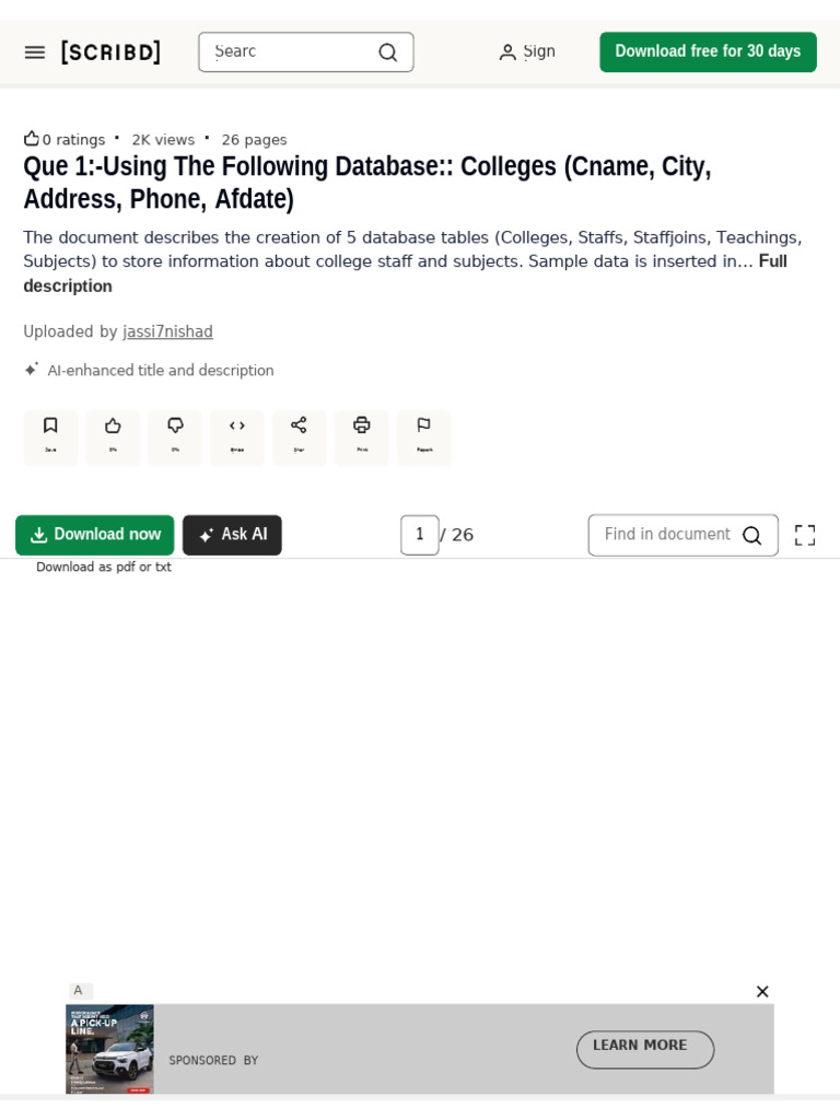 Dbms Practical | PDF