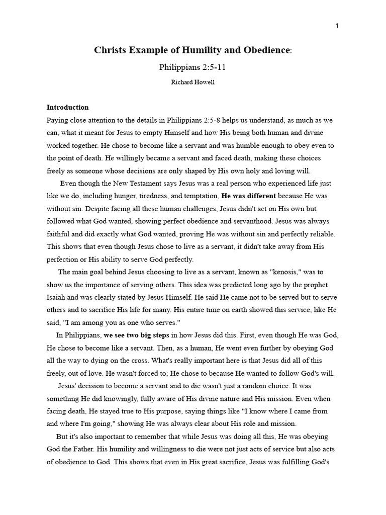 Christ's Example of Humility and Obedience | PDF | Christology | Jesus