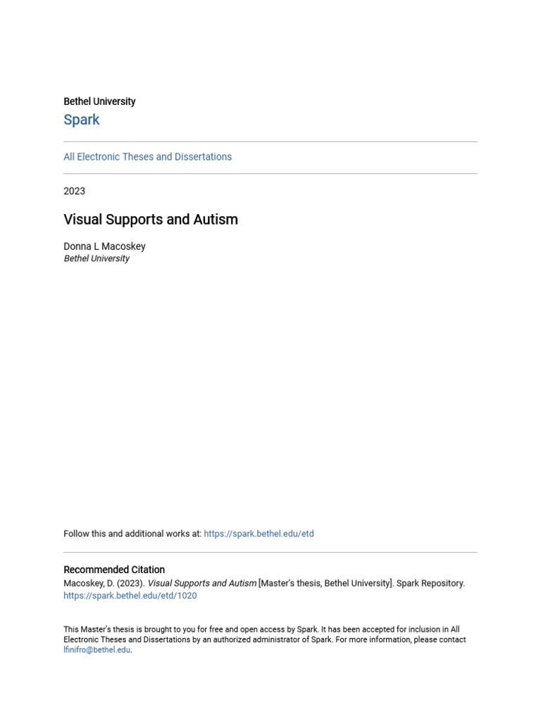 Visual Supports for Autism Education | PDF | Autism | Individualized ...