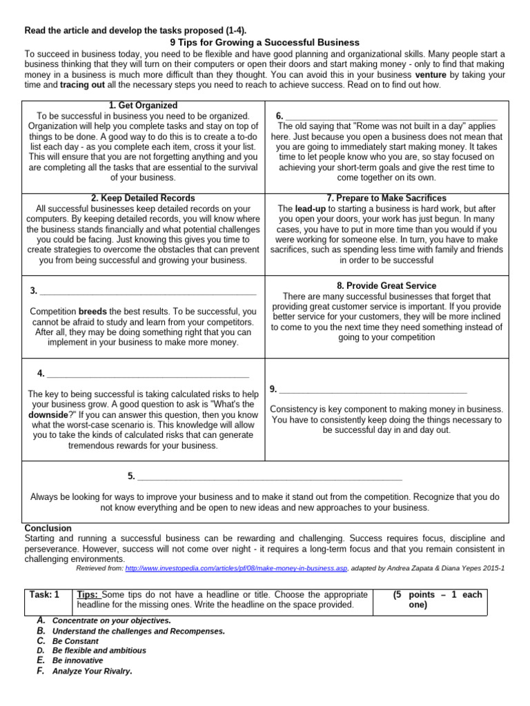 9 Tips For Growing A Successful Business | PDF | Disciplines | Cognition