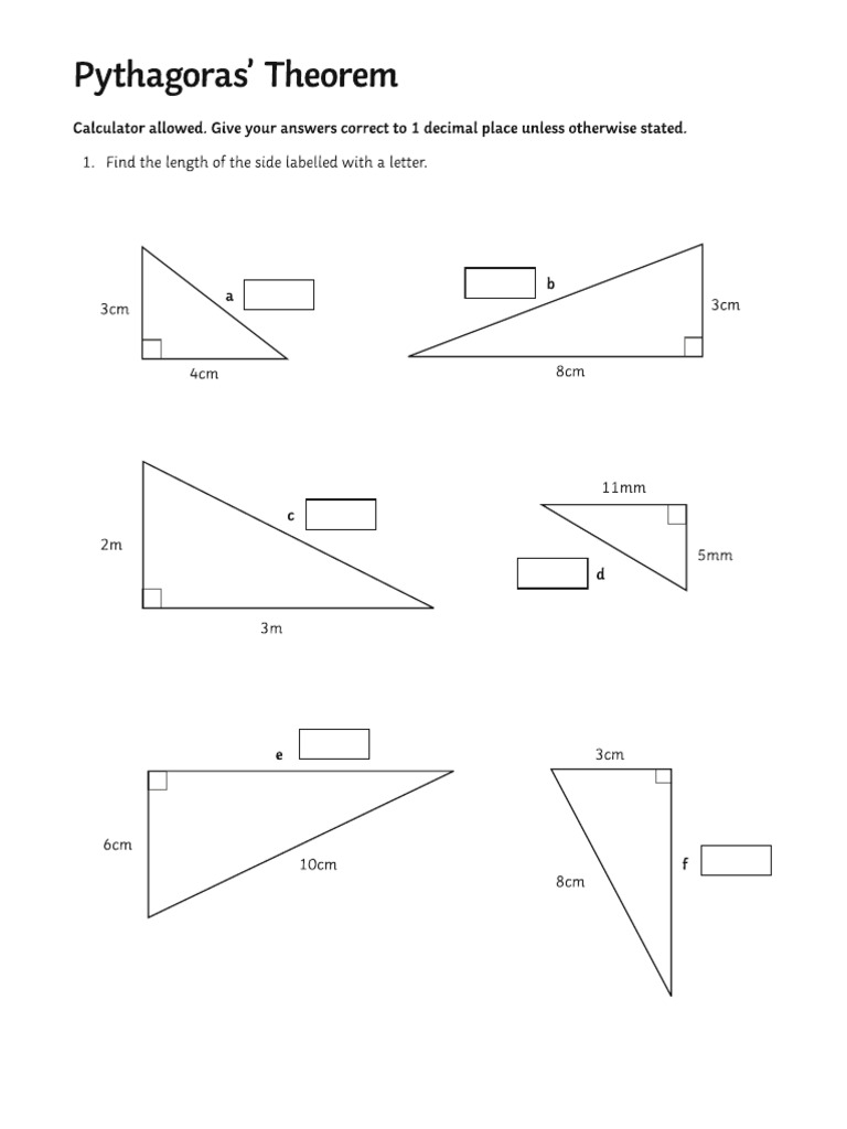 Pythagoras Theorem Go Respond Activity Sheet | PDF