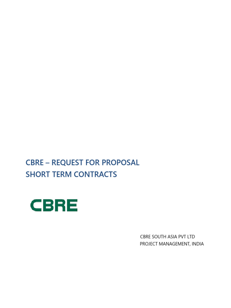 CBRE India Short-Term Contracts RFP | PDF | Insurance | Guarantee