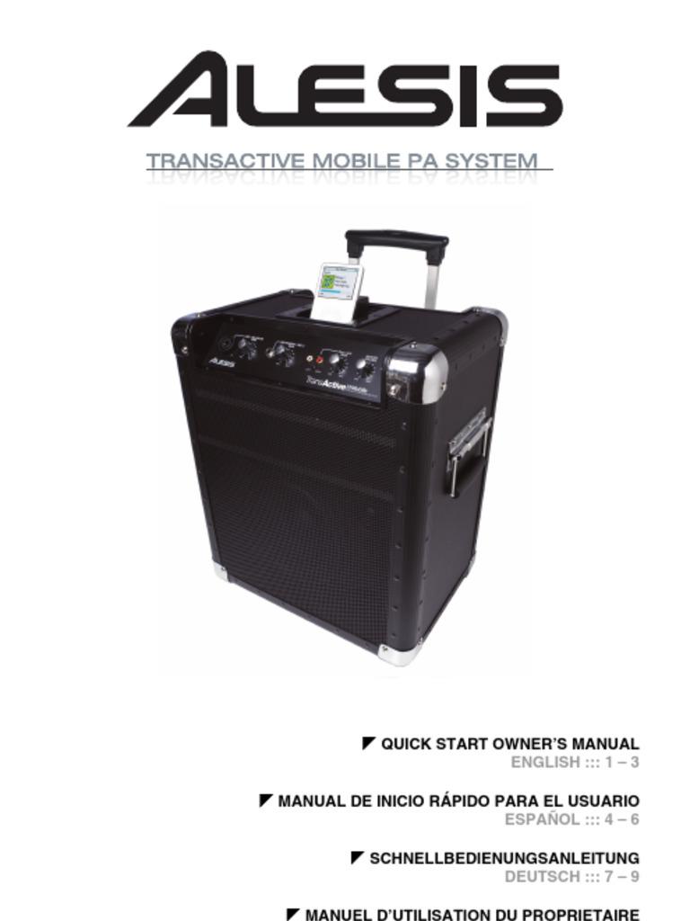 Alesis Transactive Mobile Quick Start Guide | PDF | I Pod | Microphone
