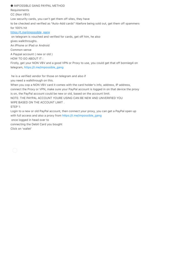 IMPOSSIBLE GANG PAYPAL METHOD | PDF