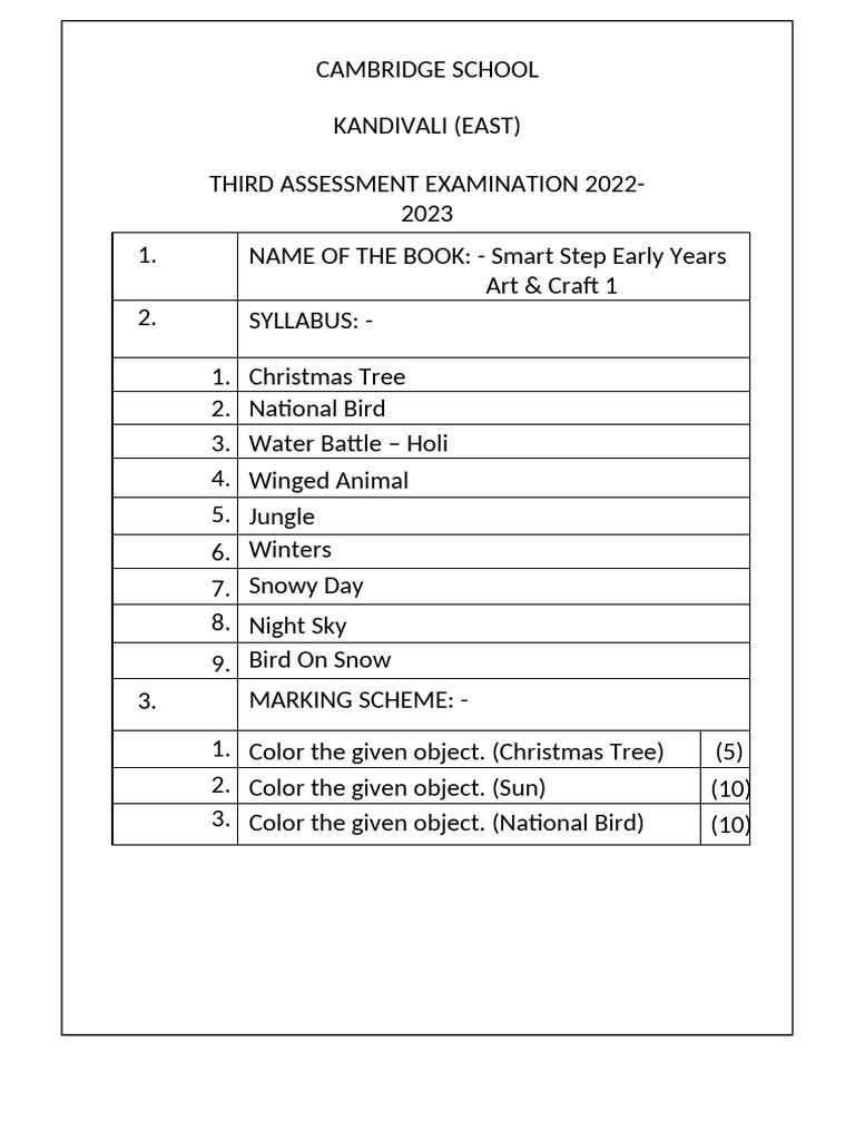 Mont 1-III Term Drawing Paper | PDF