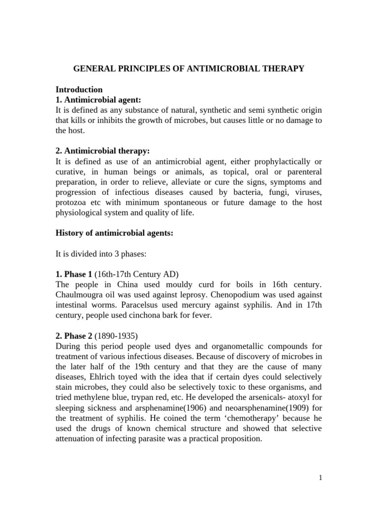 General Principles of Antimicrobial Therapy | PDF | Antimicrobial ...