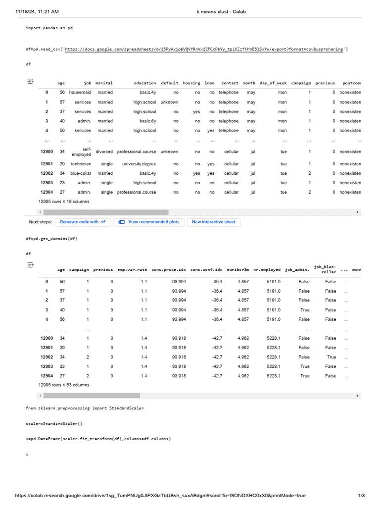 k means clust - Colab | PDF