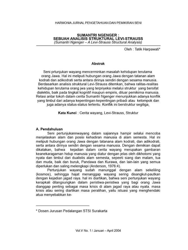 EN Sumantri Ngenger Sebuah Analisis Struktu | PDF