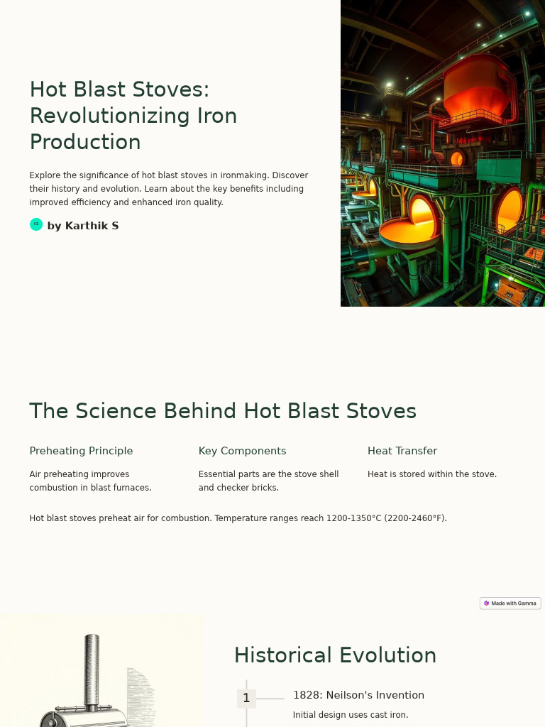 Hot Blast Stoves Revolutionizing Iron Production | PDF | Blast Furnace ...