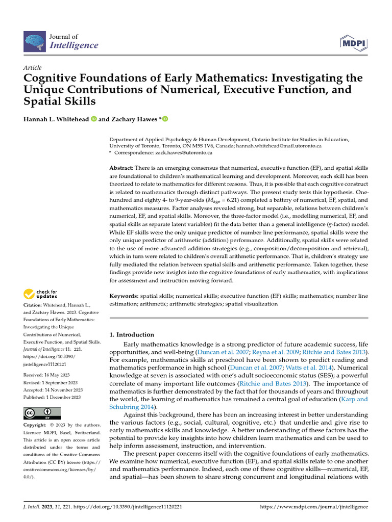 Whitehead Et Al., 2023 | PDF | Working Memory | Executive Functions