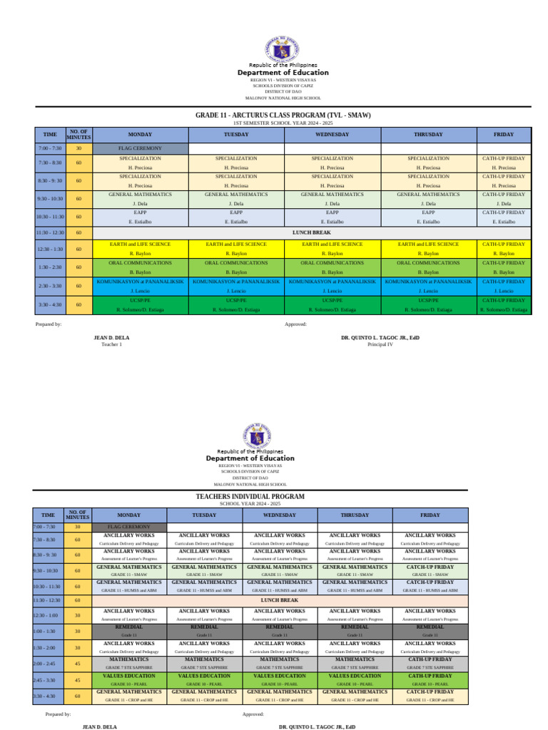 Schedules | PDF | Procedural Knowledge | Human Communication