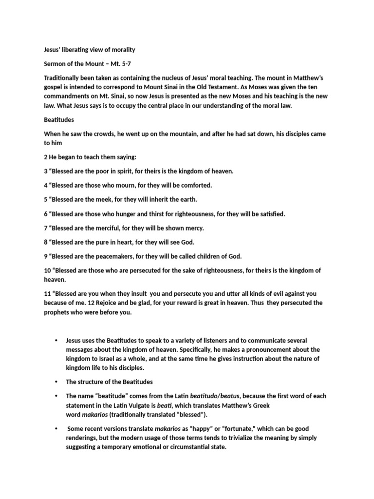 Jesus-Liberating-View-of-Morality | PDF | Beatitudes | Jesus