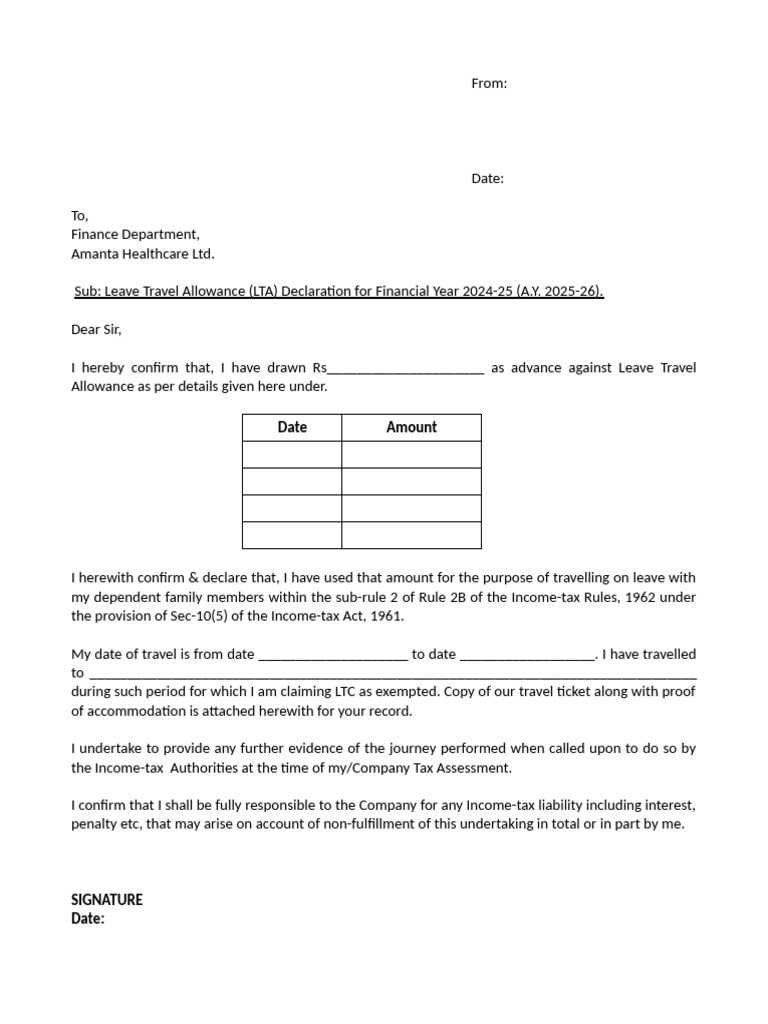 Declaration - LTA | PDF