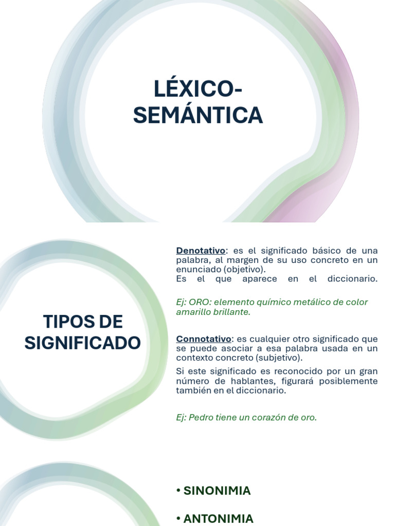 Relaciones Semánticas | PDF | Palabra | Adverbio