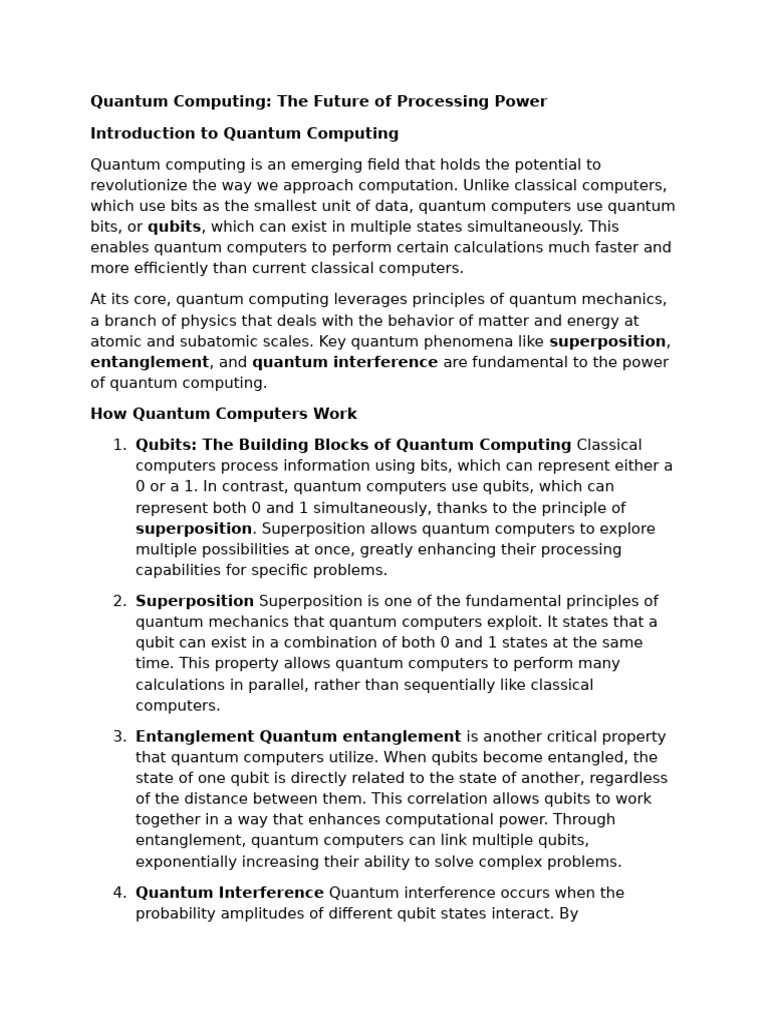 Quantum Computing - Tejas | PDF | Quantum Computing | Computing