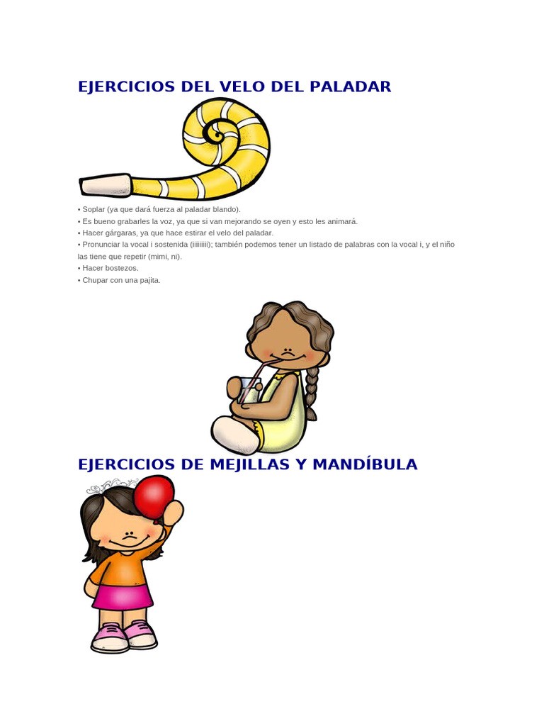 Ejercicios Del Velo Del Paladar | PDF | Boca | Lengua