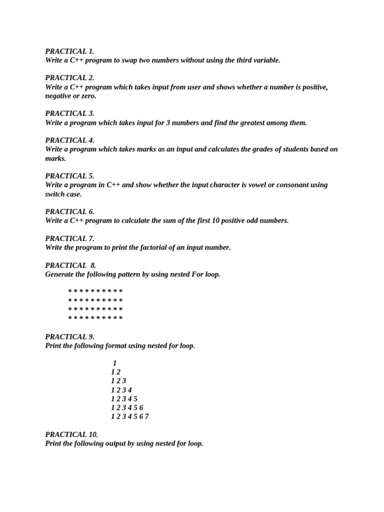 Practical List 1-21 - 2024-2025 | PDF | Pointer (Computer Programming) | Matrix (Mathematics)