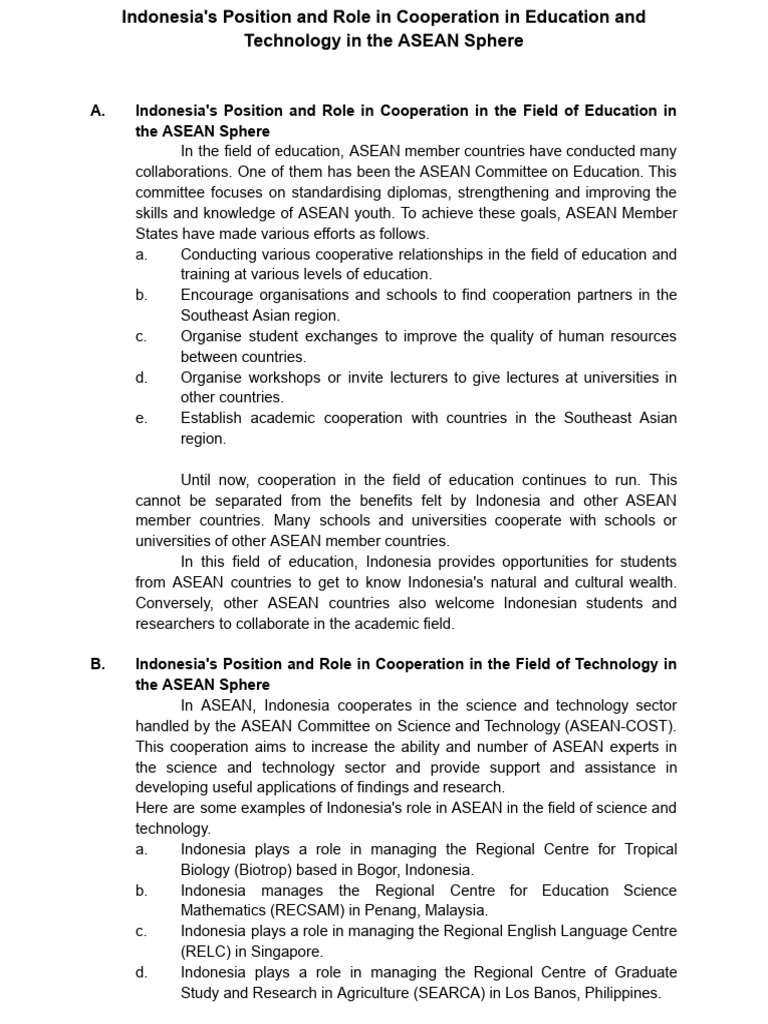 Chapter 07 - Sub Chapter 03 - Indonesia - S Position and Role in ...