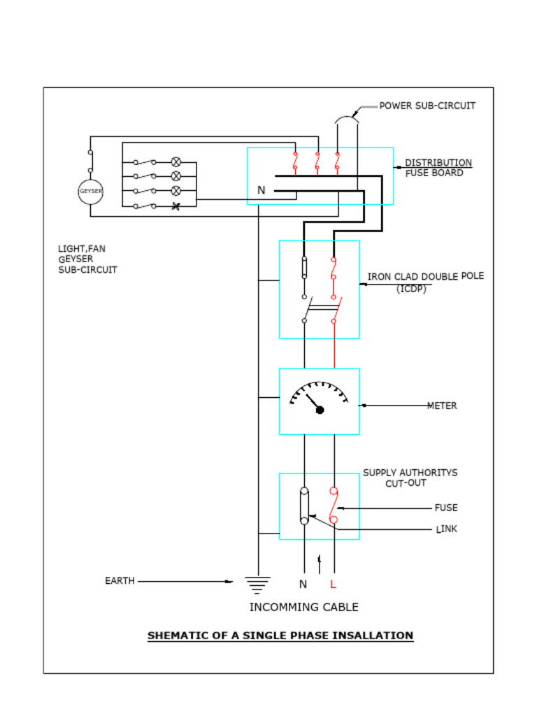 Single Phase Geyser Installation Schematic | PDF