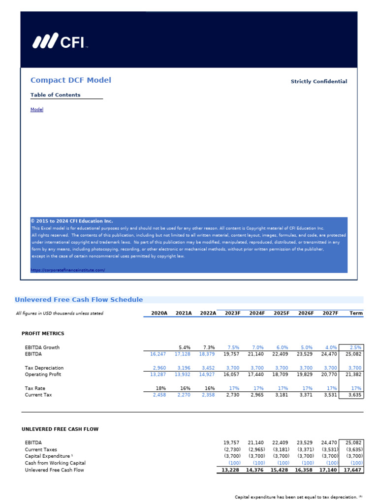 Compact DCF Model Overview | PDF | Economies | Investing