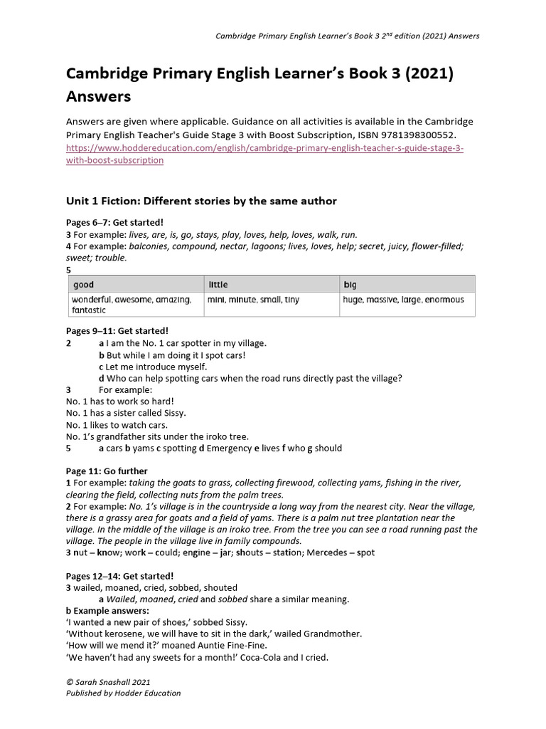 English Stage 3 Primary Learner Book Answers | PDF | Sharks | Medusa