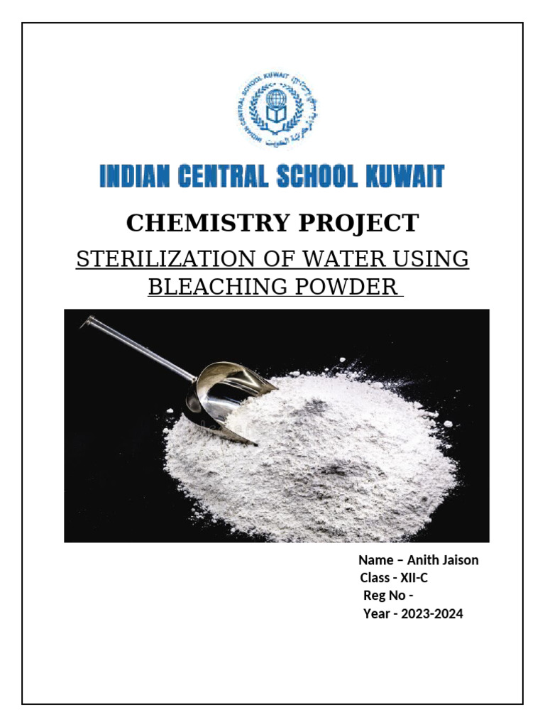 Water Sterilization with Bleach | PDF