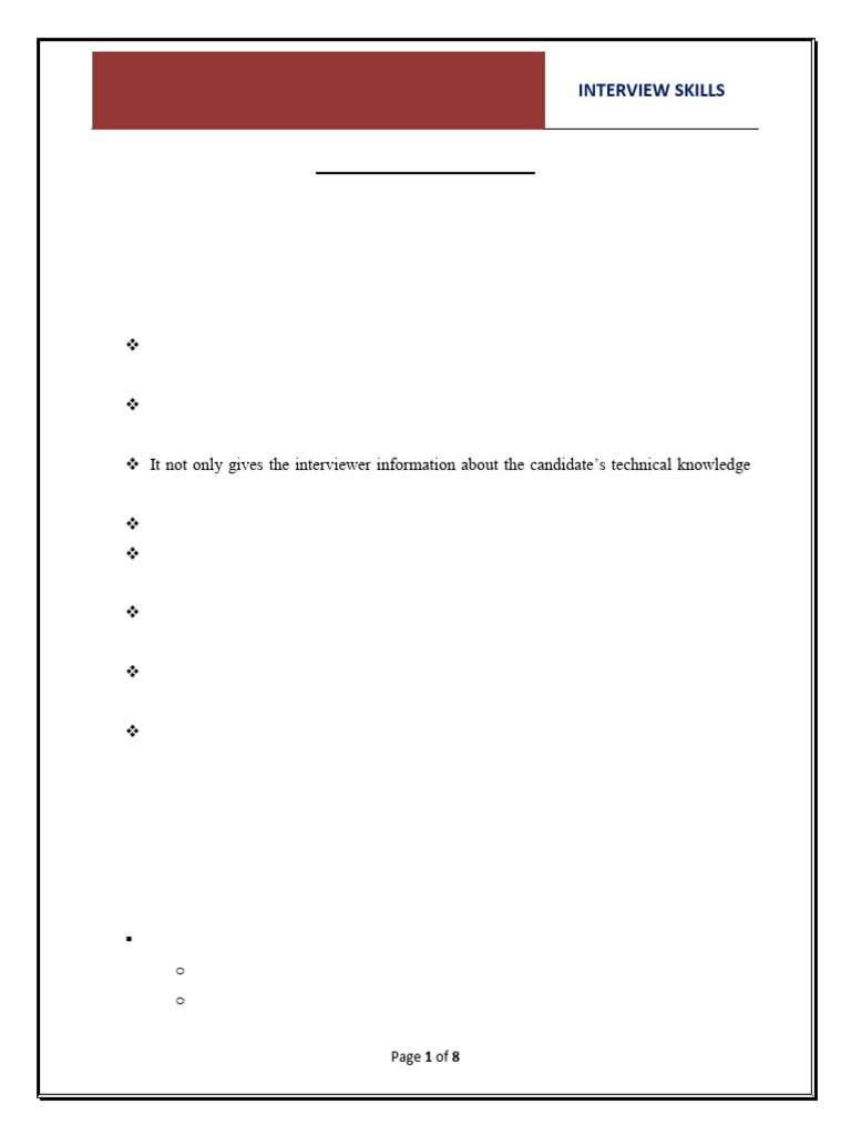 Interview Skills Assignment | PDF | Interview | Job Interview