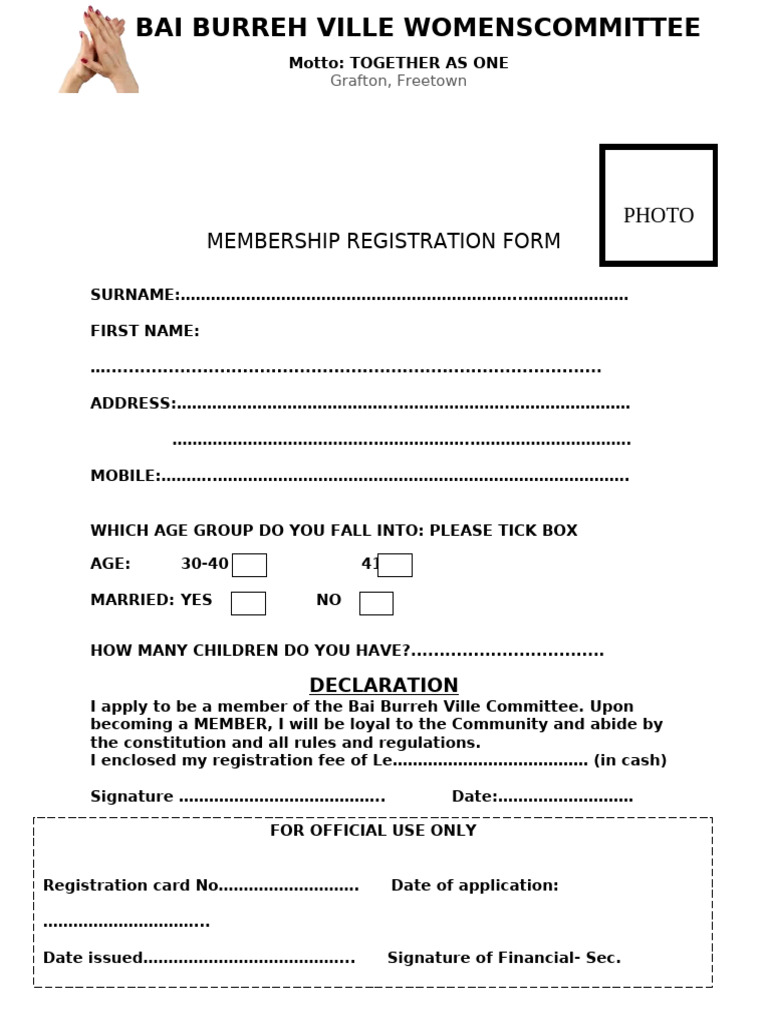 Membership Registration Form | PDF