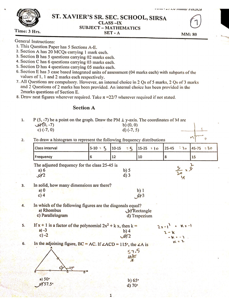 Question Paper-Mathematics | PDF