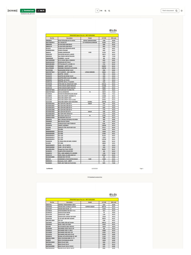 New AM IndustrialS Spares Price List FY2025 2026 03 05 15 - 18 - 06 | PDF