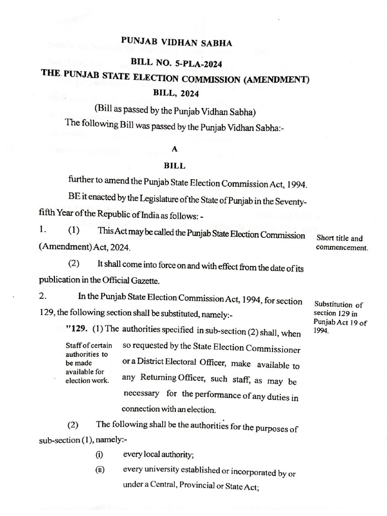 Bill No 5 Pla-2024 | PDF