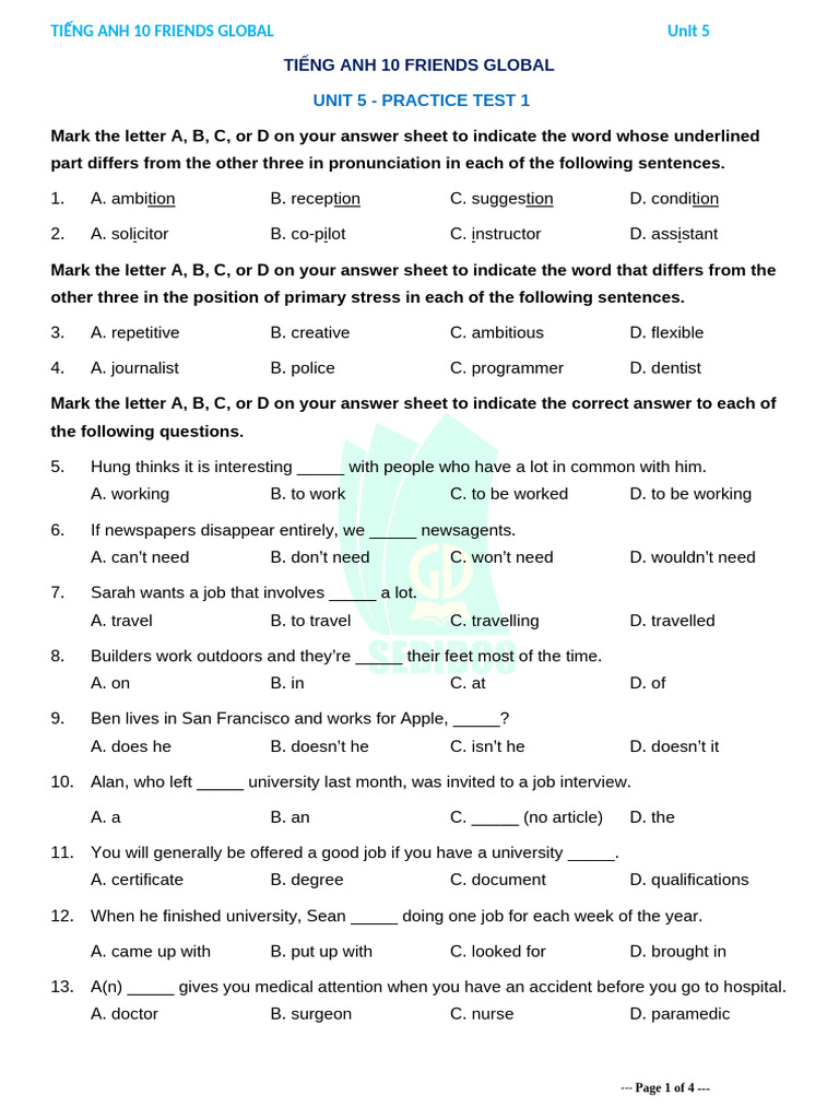 English 10 Unit 5 Practice Test | PDF