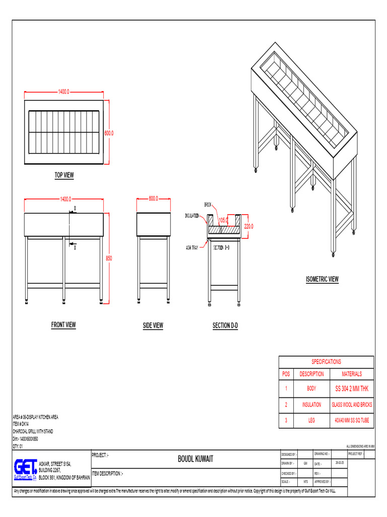 Dk14-Charcoal Grill With Stand | PDF