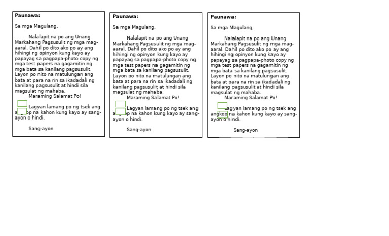 paunawa sa pagsusulit | PDF