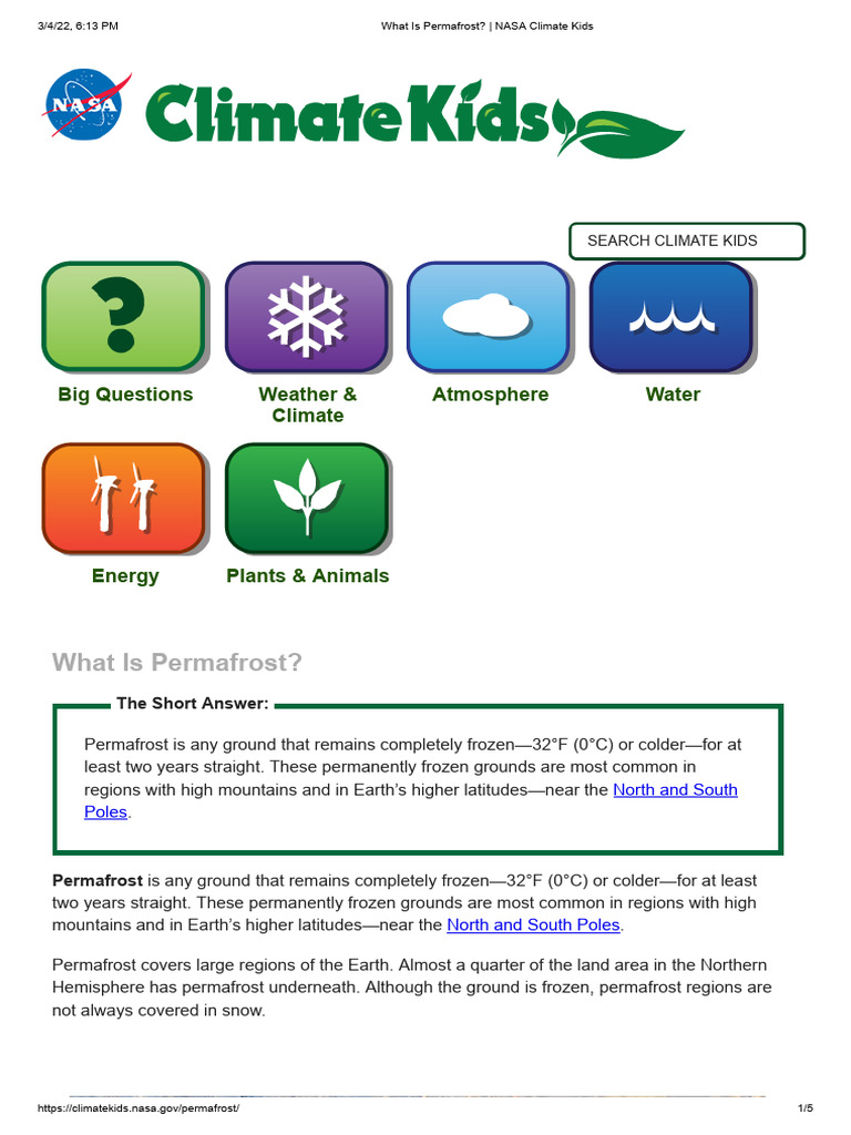 Understanding Permafrost for Kids | PDF | Earth | Climate