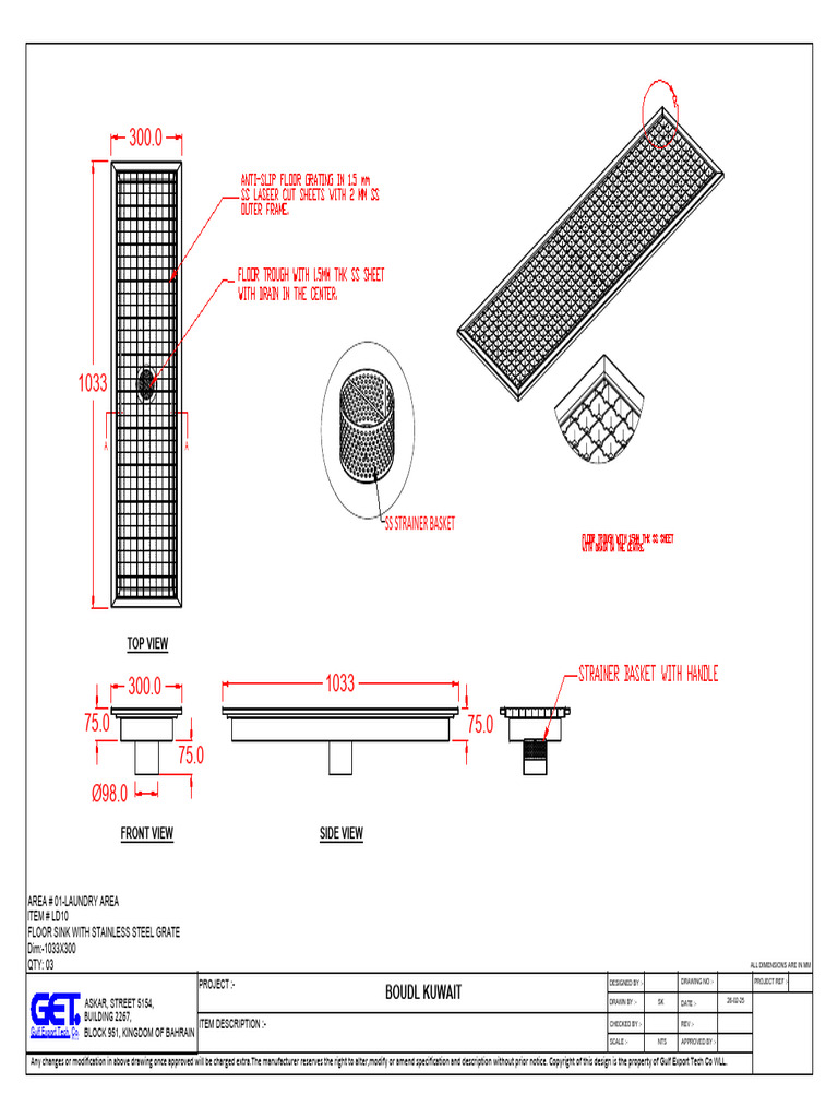 Ld10-Floor Sink With Stainless Steel Grate | PDF