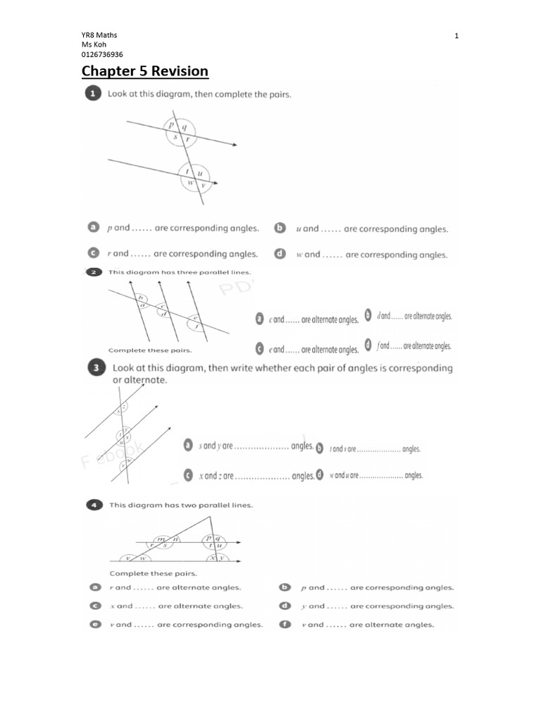 Chapter 5 Revision | PDF