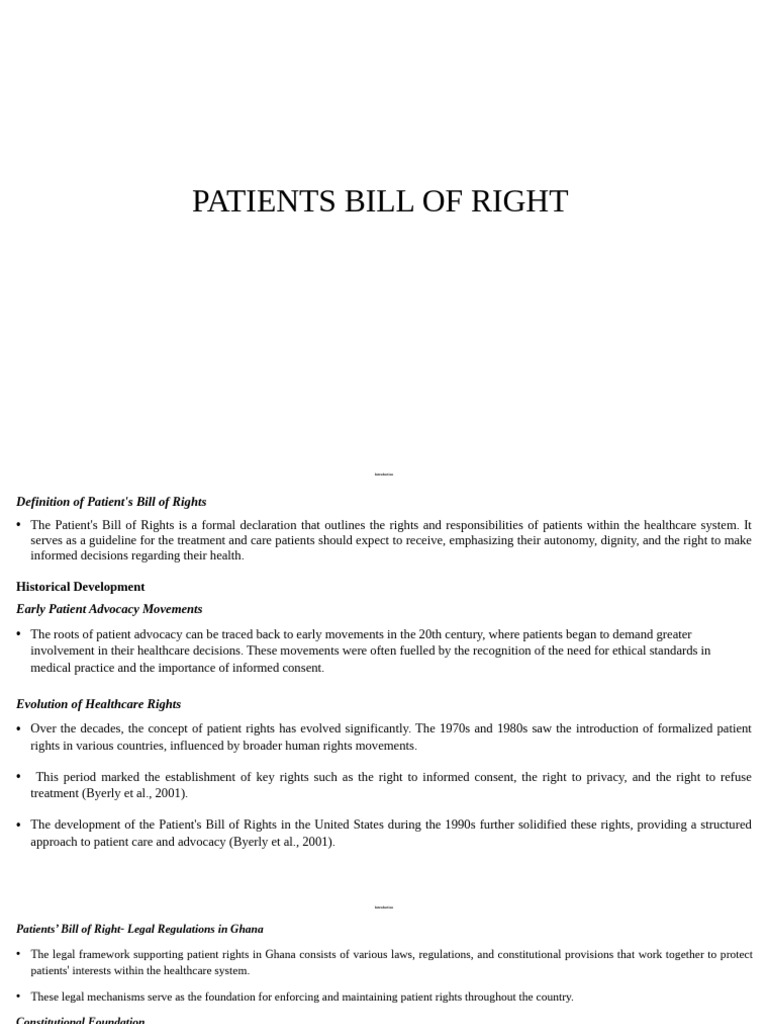Patients Bill of Right | PDF | Health Care | Medical Record