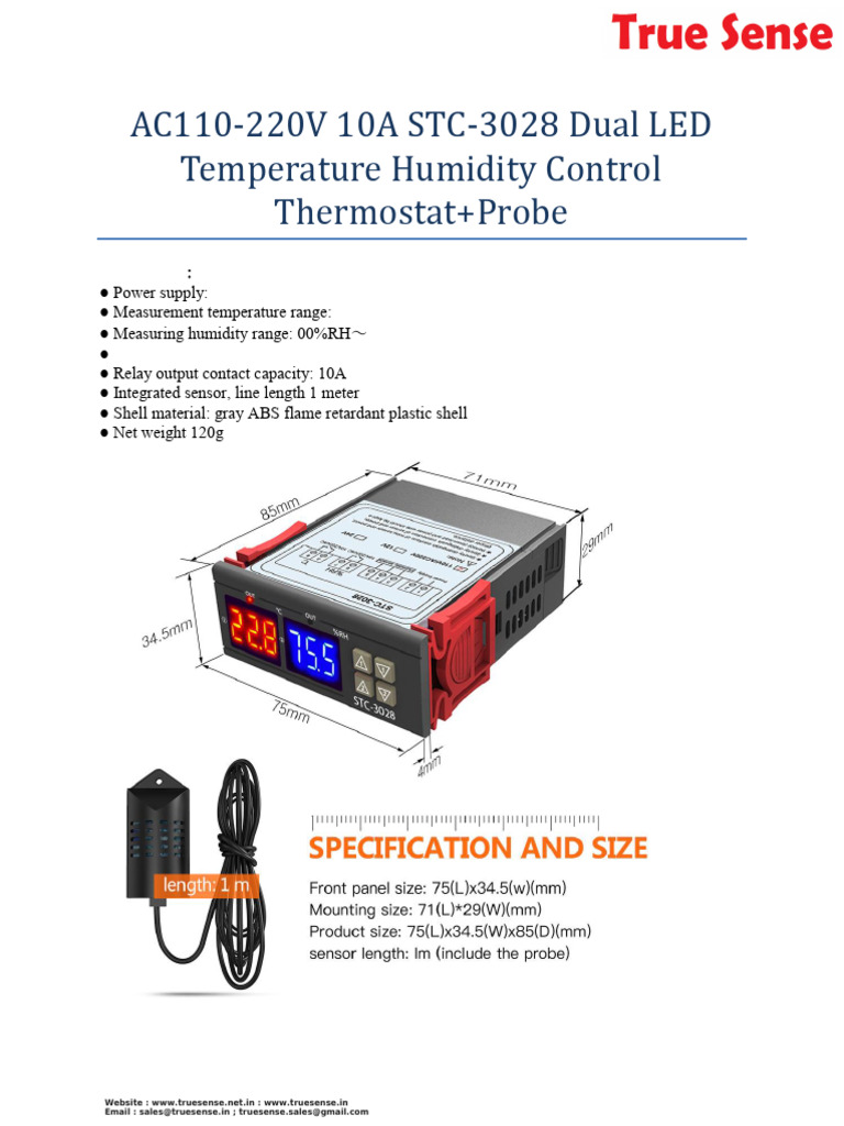 Dual LED Temp & Humidity Controller | PDF