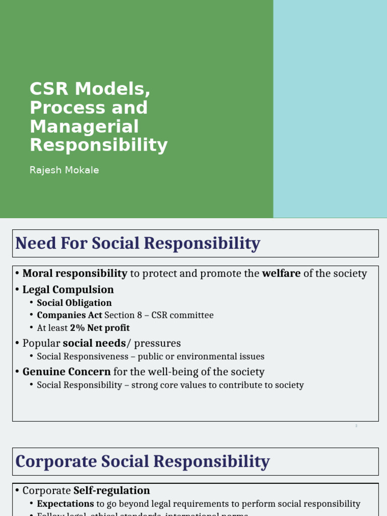 3 - CSR Models, Process and Managerial Responsibility | PDF | Corporate ...