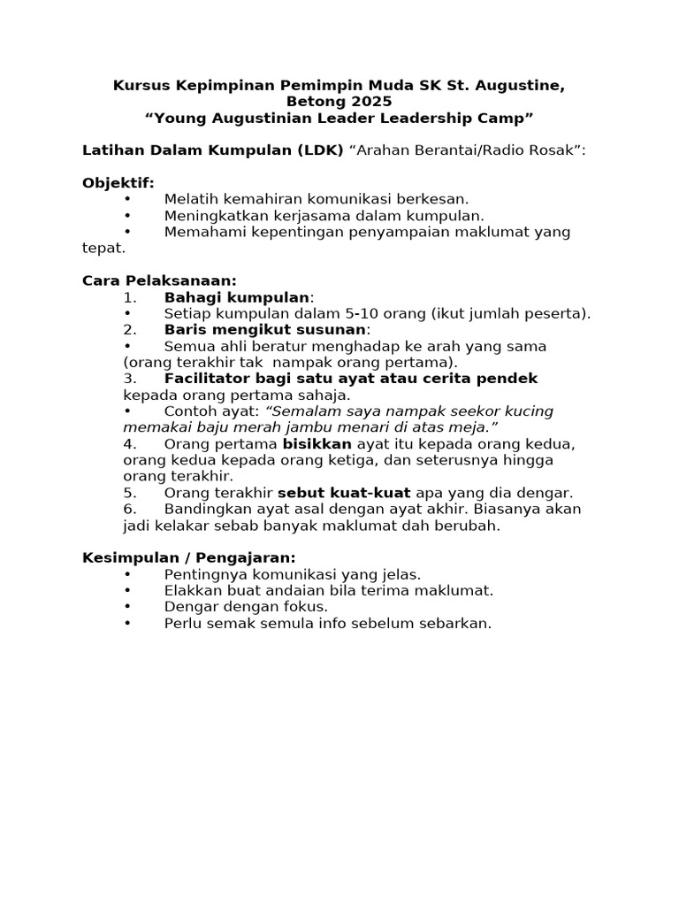 LDK Kem Kepimpinan Pemimpin Muda 2025 | PDF