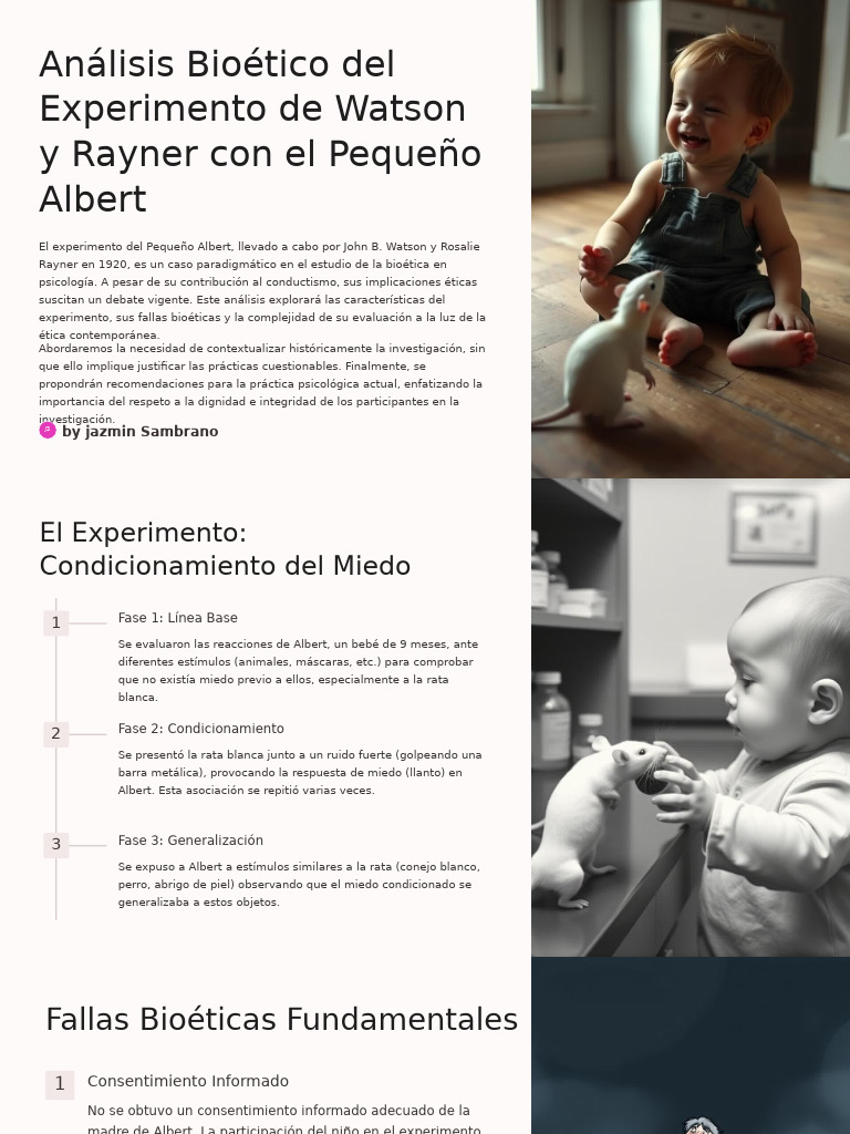 Análisis Ético del Experimento Albert | PDF | Ciencias del ...