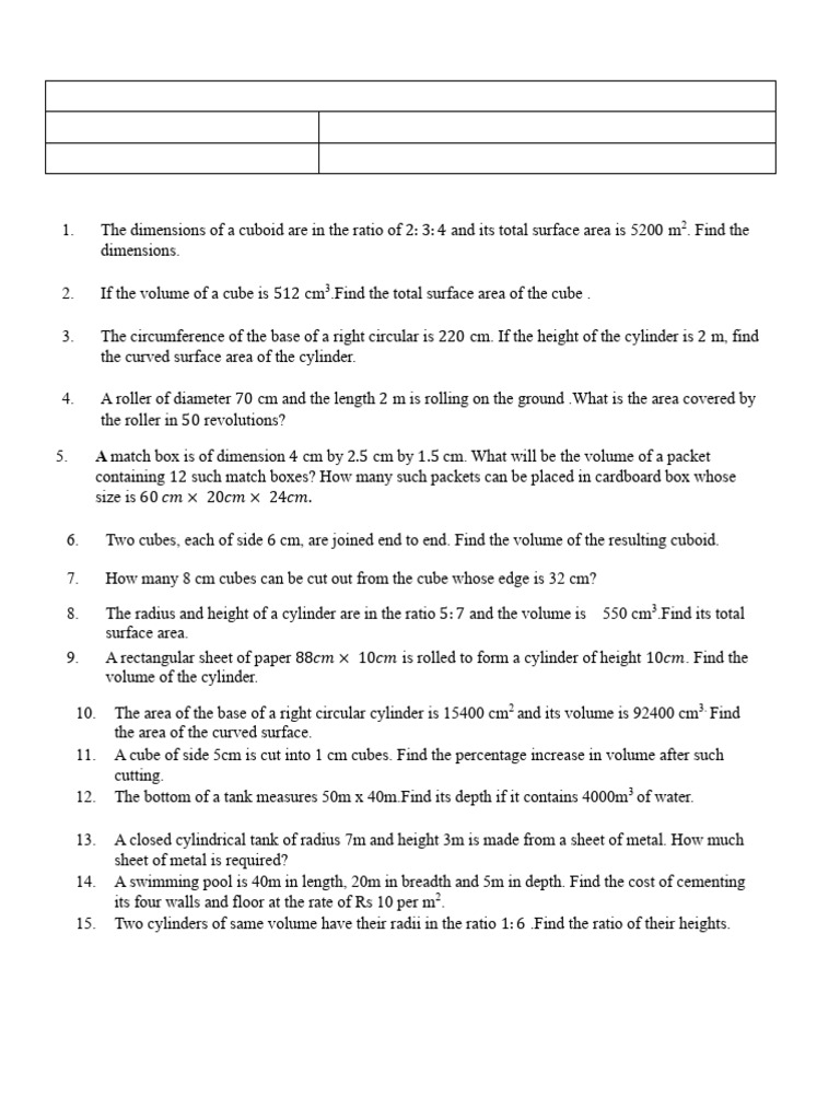 WS-5 Mensuration | PDF