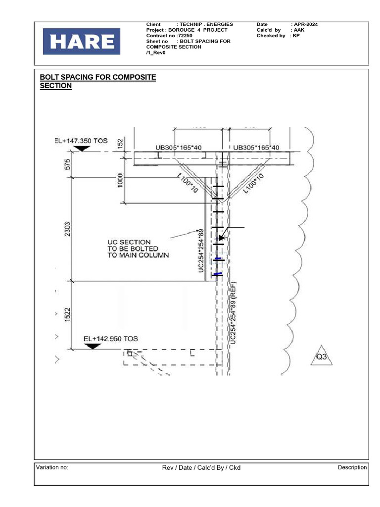 AISC-BOLT SPACING FOR COMPOSITE SECTION - (Batten Bolts & Lacing Bolts ...