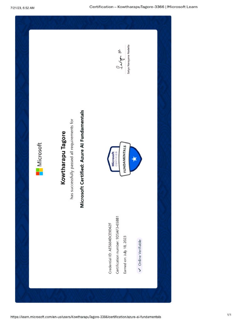 Azure Certificate | PDF