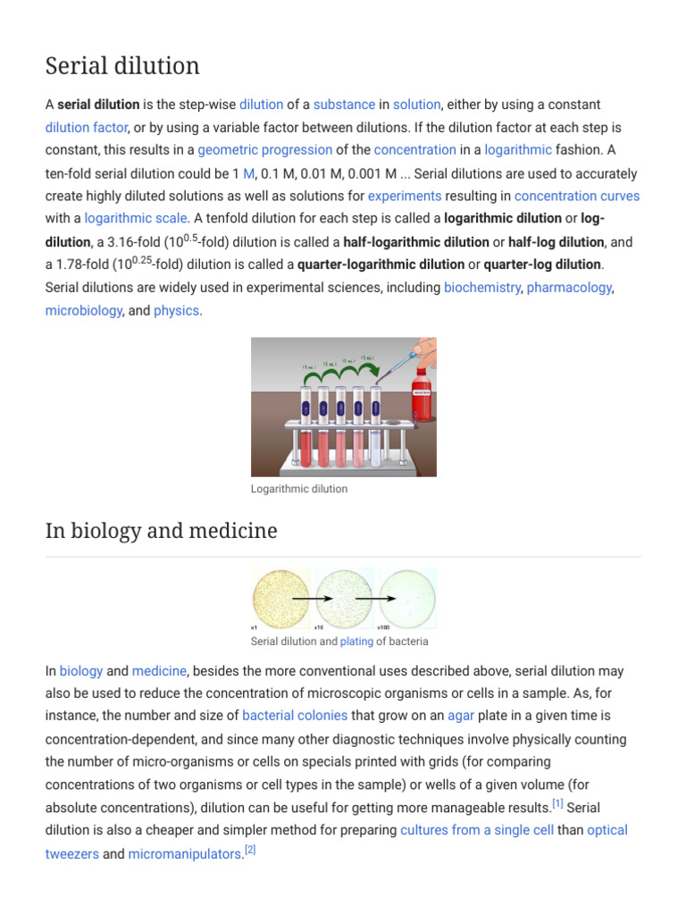 Understanding Serial Dilution Methods | PDF | Biology