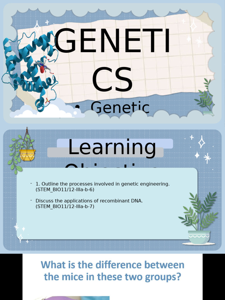 Overview of Genetic Engineering Techniques | PDF | Genetic Engineering ...