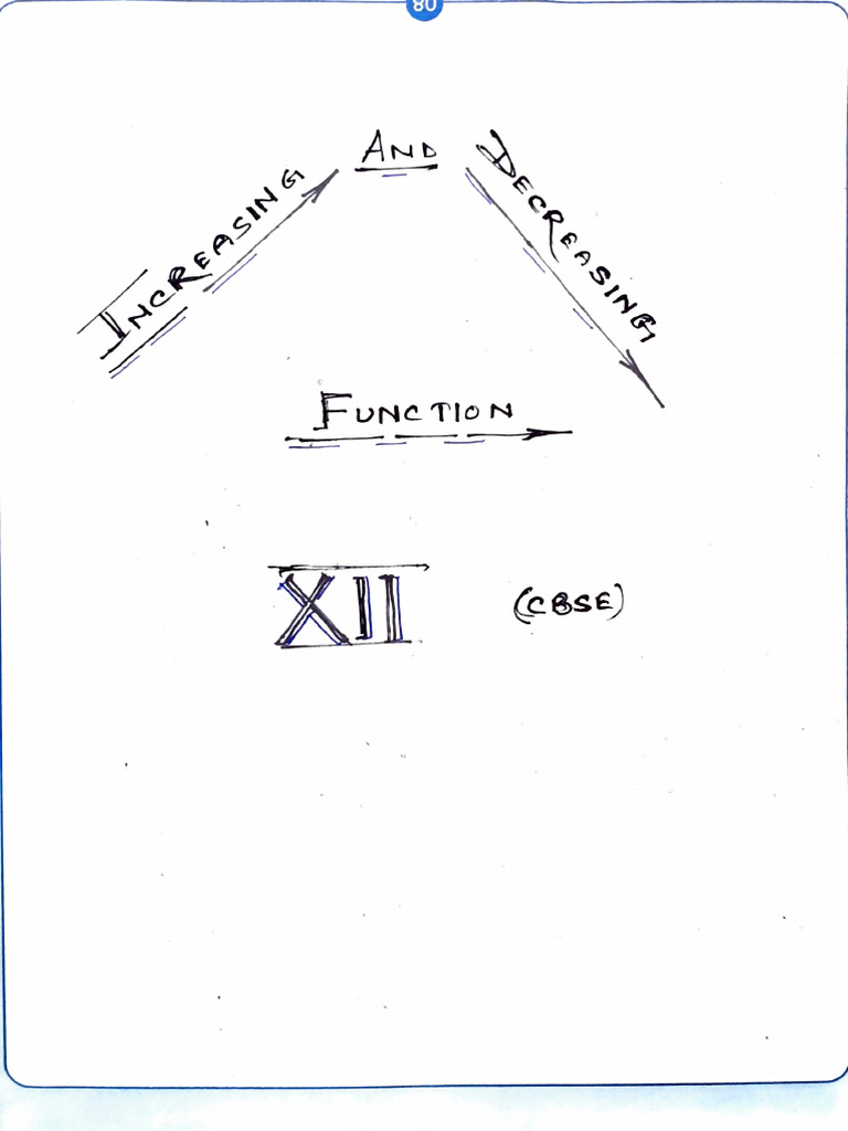 Class Xii Increasing And Decreasing Functions Pdf