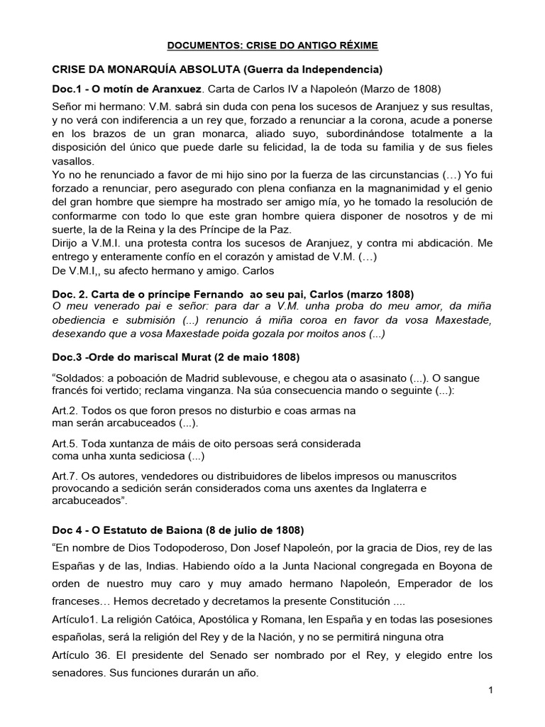 La Crisis del Antiguo Régimen | PDF | Política de españa | Gobierno de ...